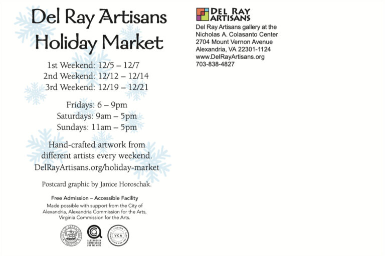 Del Ray Artisans 30th Annual Fine Art & Fine Craft Holiday Market – Del ...
